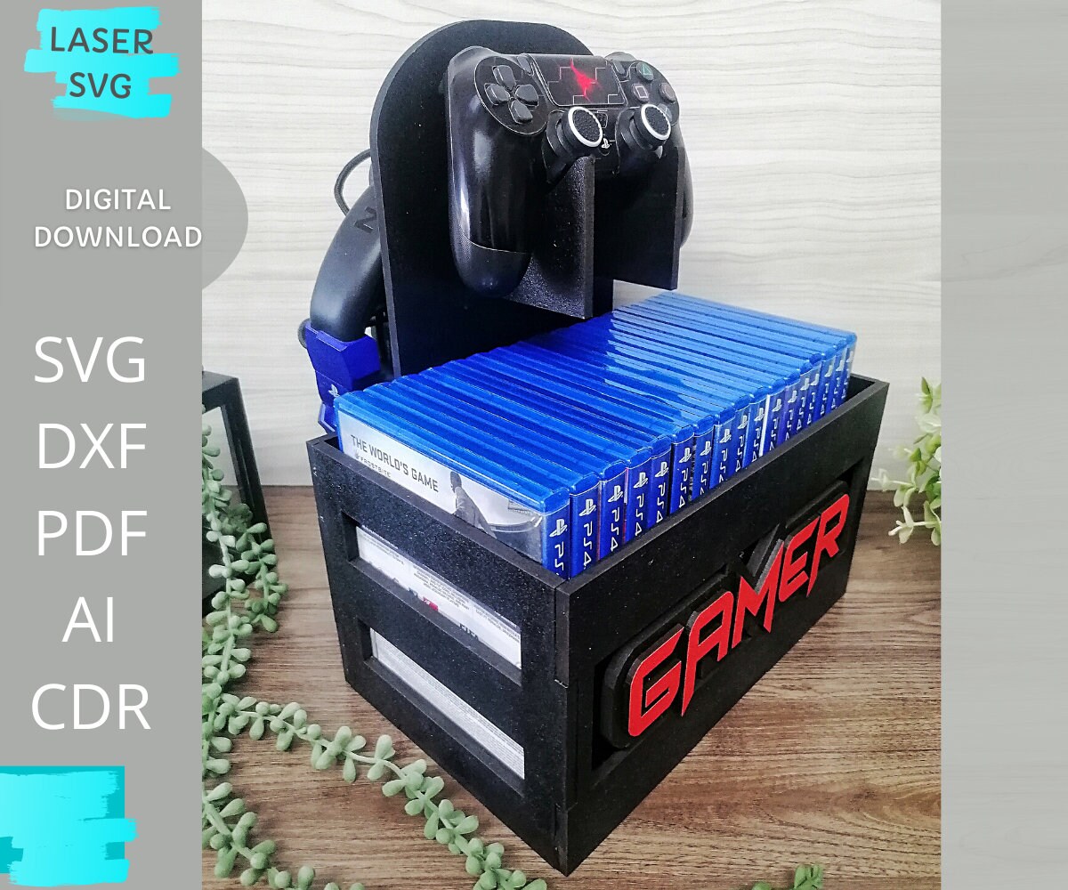 Gamer Crate for Games Controller and Headset Svg Headphones - Etsy