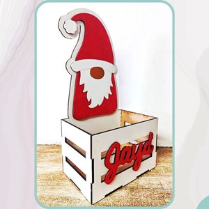 Santa Gnome Christmas Crate Svg File, Christmas Eve Treats Box Svg ...