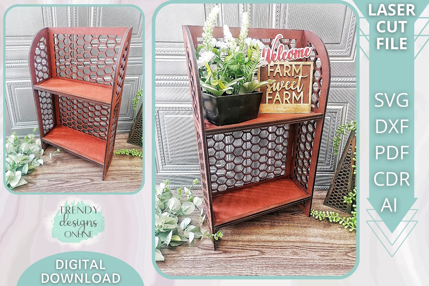 Chicken Wire Display Shelf Svg File Tiered Tray Stand Svg - Etsy