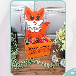 Fox Box Svg File, Fox Treats Crate Svg, Hamper Box Svg, Digital ...