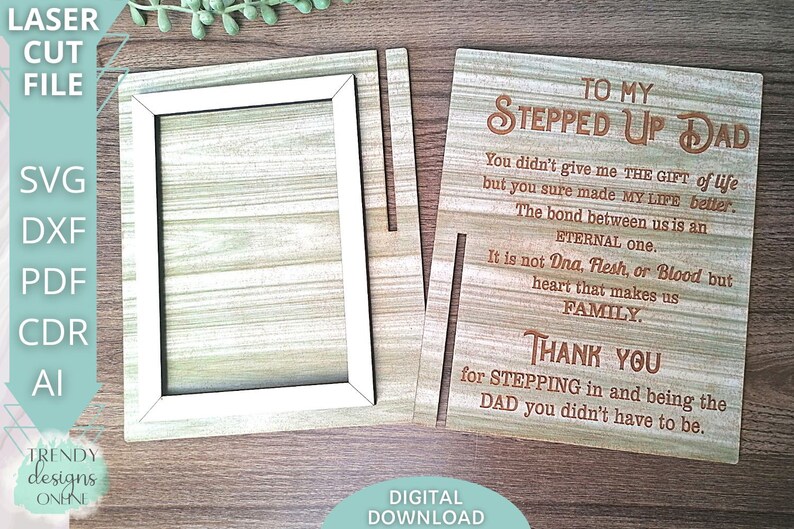 To My Stepped up Dad Photo Frame Svg File Father's Day - Etsy