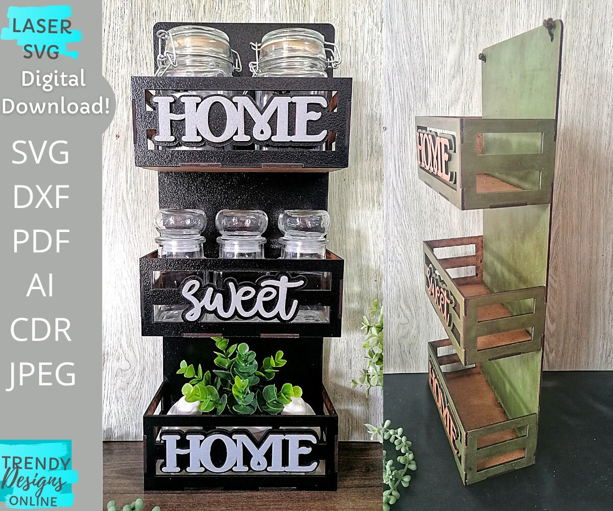 Home Sweet Home Shelf Svg File Planter Svg Spice Rack Svg | Etsy