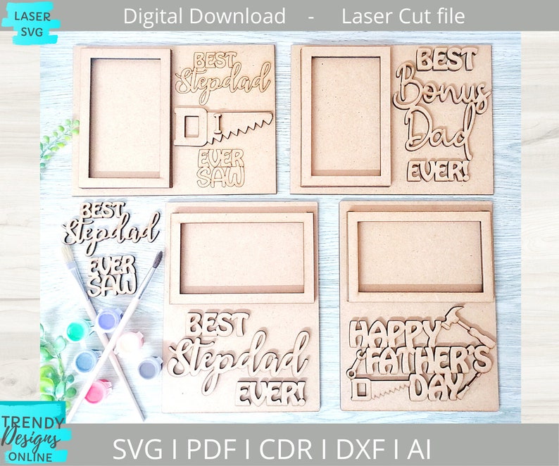 Bonus Dad Father's Day Frame DIY Paint Kit Svg Stepdad - Etsy
