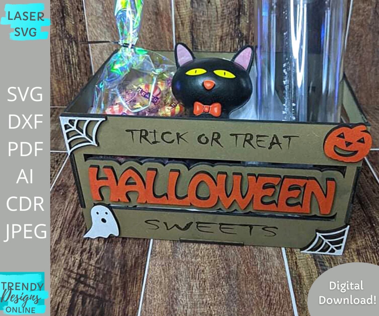 Halloween Crate Svg, Trick or Treats Box Svg, Digital Download ...