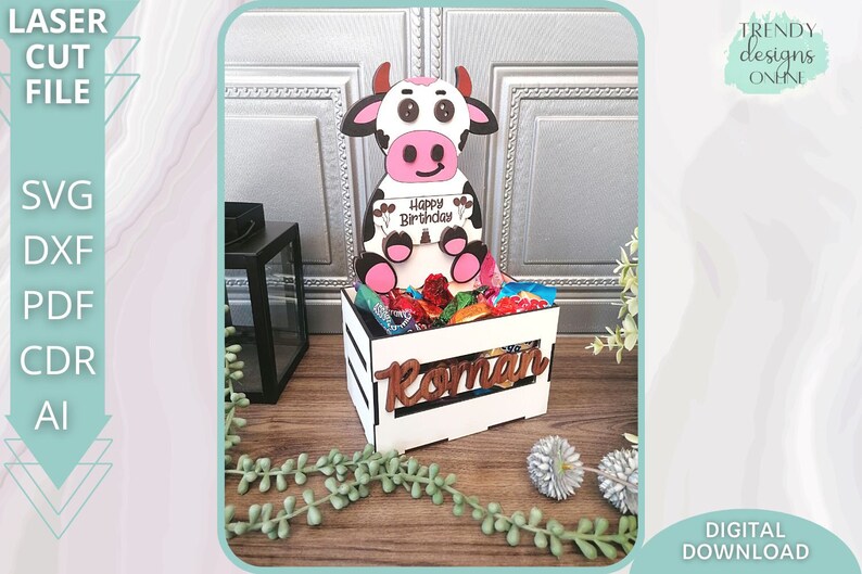 Cow Box Svg File Cow Treats Crate Svg Hamper Box Svg - Etsy
