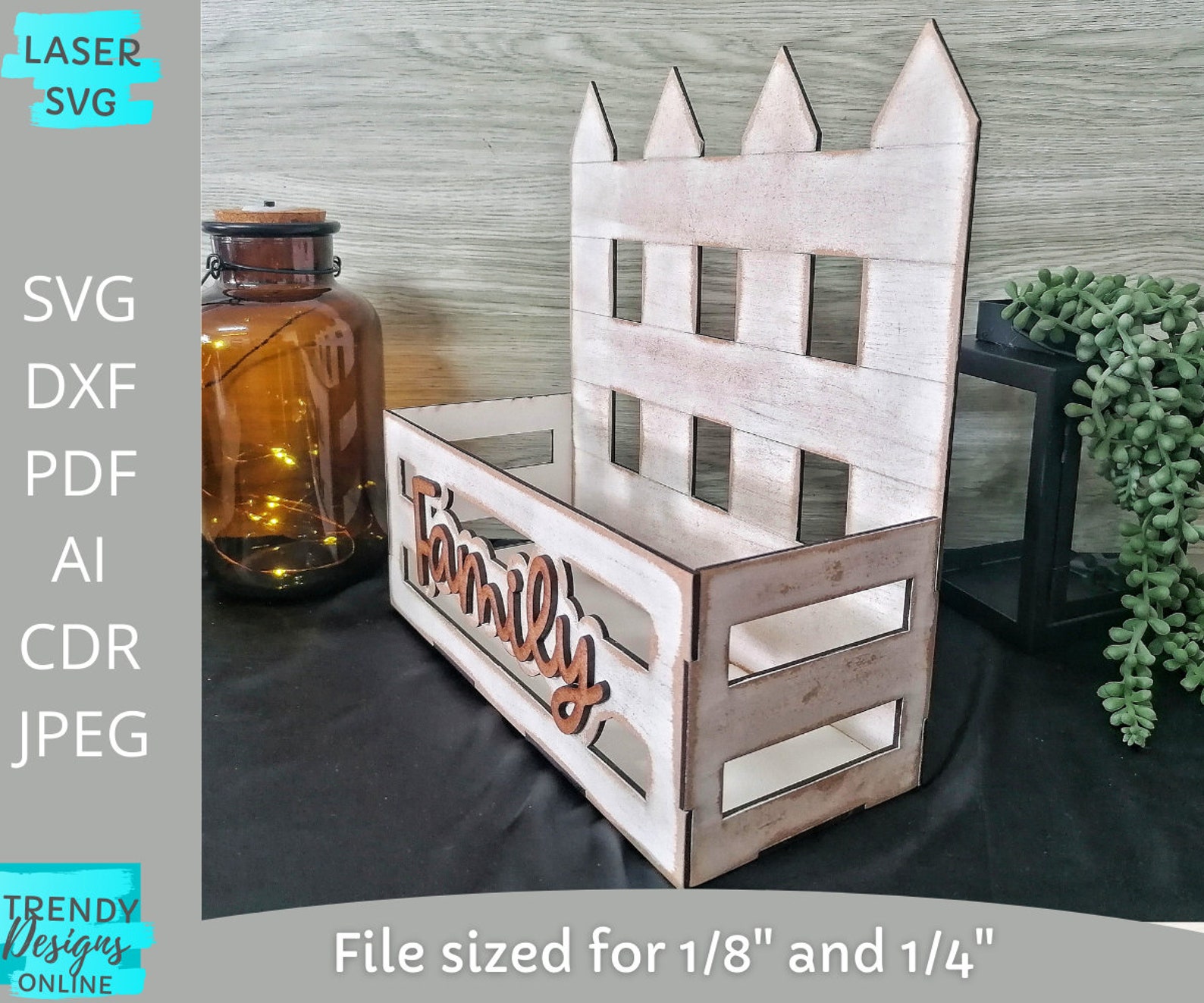 Fence Planter Svg File Family Planter Svg Planter Box Svg - Etsy