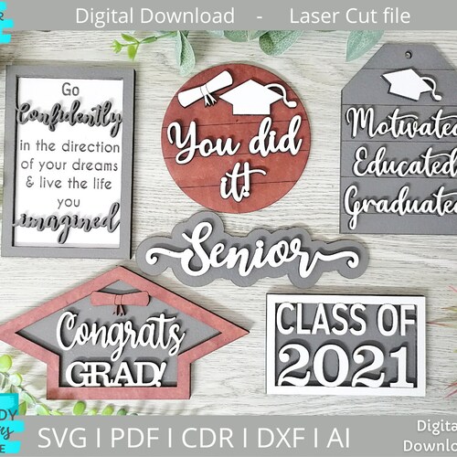 Graduation Tiered Tray SVG - Etsy