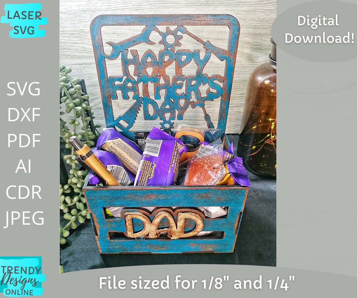 DAD Mini Crate Svg File Dad Treats Box Svg Digital Download - Etsy