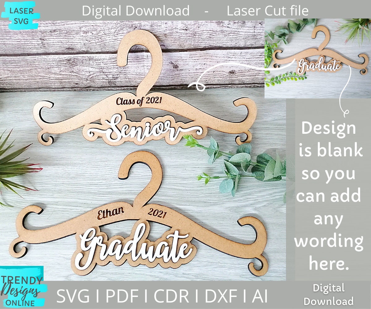 Graduation Hanger Svg Senior Grad Gown Hanger Svg Glowforge - Etsy