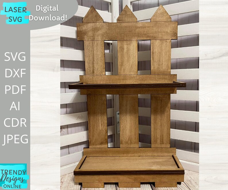 Fence Display Shelf Svg Farmhouse Decor Tray Shelf Svg - Etsy