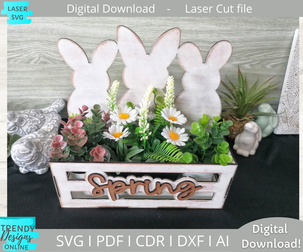 Bunny Planter Svg File Spring Planter Svg Planter Box Svg - Etsy