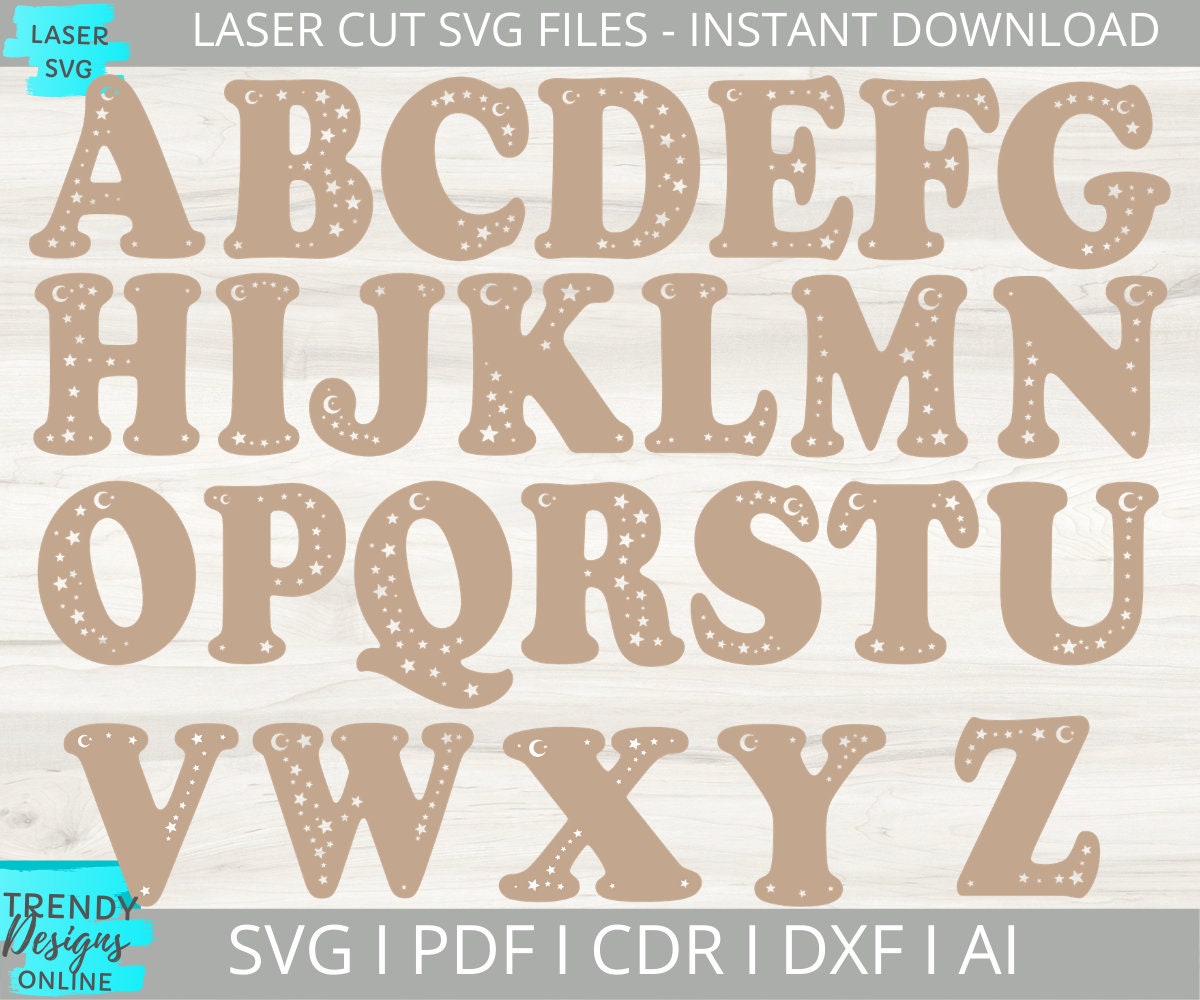 Letter Night Light Svg Full Alphabet Letters Svg ABC Lamp - Etsy