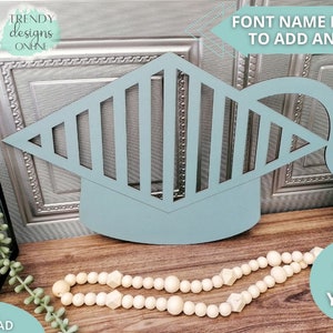 Graduation Cap Sign Svg File, Striped Graduation Hat Photo PROP Svg ...