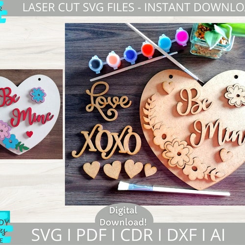 Floral DIY Paint Kit Svg Hand Drawn Svg Valentines DIY Kit - Etsy