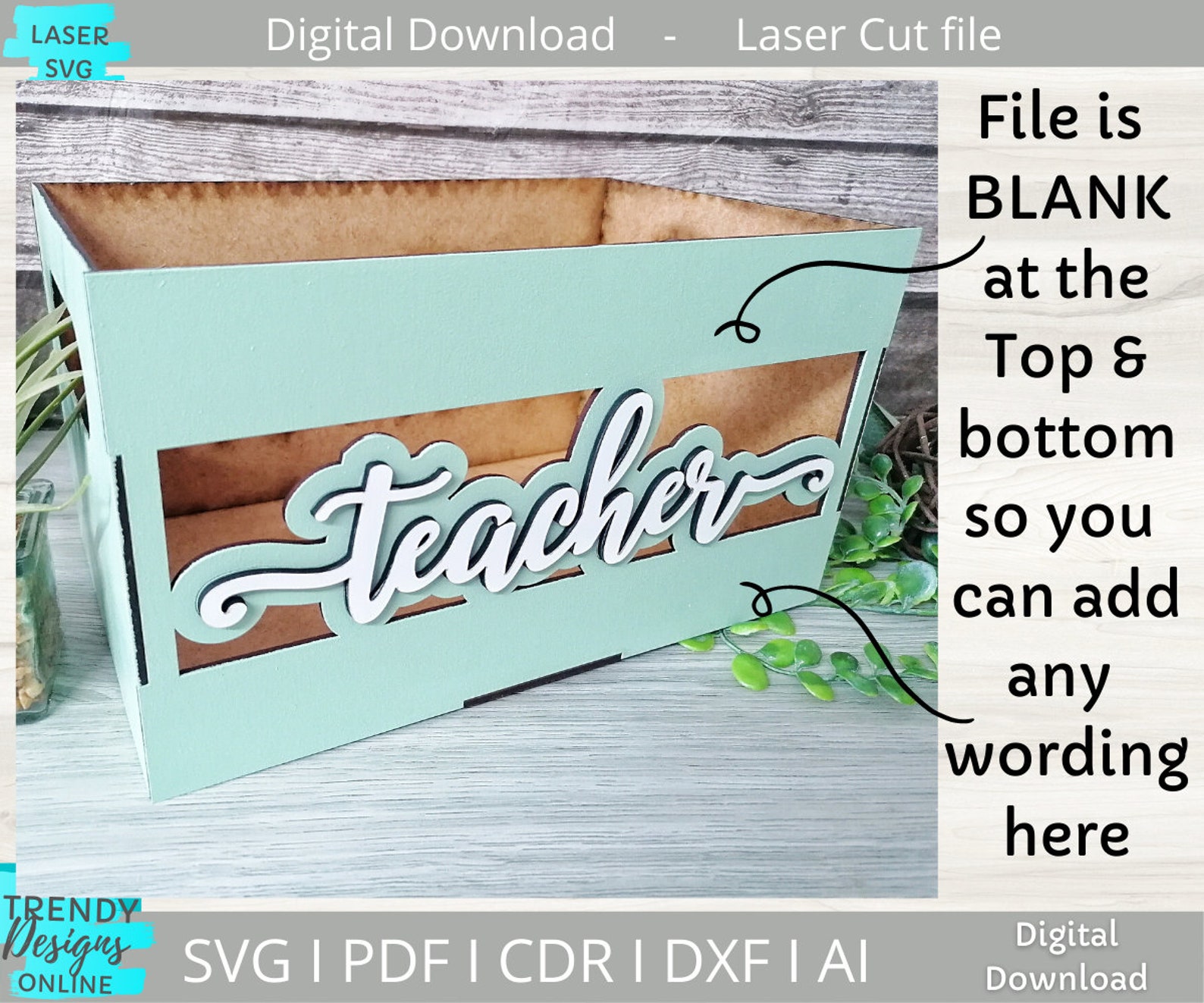 Teacher Crate Box Svg Hamper Box Svg Digital Download | Etsy