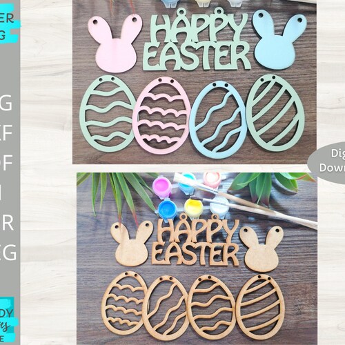 Easter Plate Words Laser Cut File Digital Download File SVG - Etsy