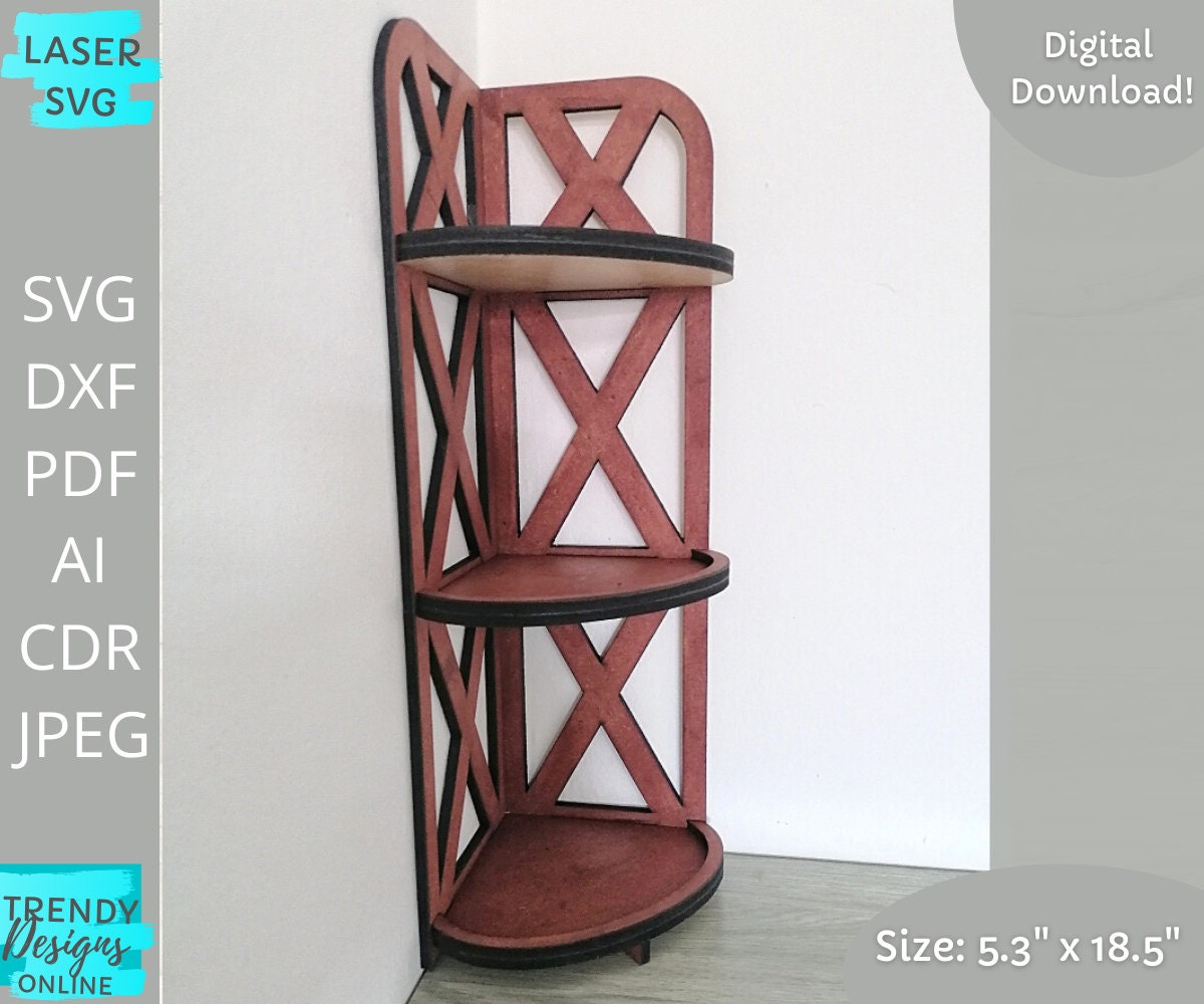 Farmhouse Corner Shelf Svg Bathroom Shelf Svg Display Stand - Etsy