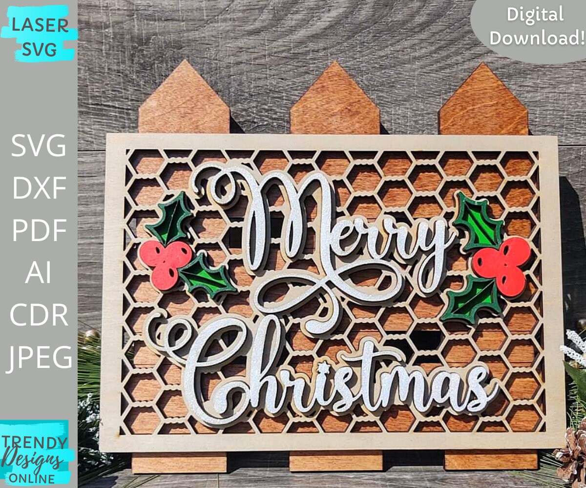 Merry Christmas Chicken Wire Sign Svg File Rustic Christmas - Etsy