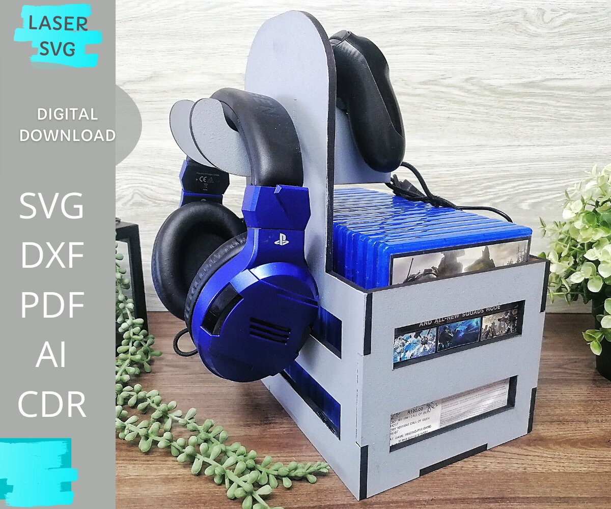 Gamer Crate for Games Controller and Headset Svg Headphones - Etsy