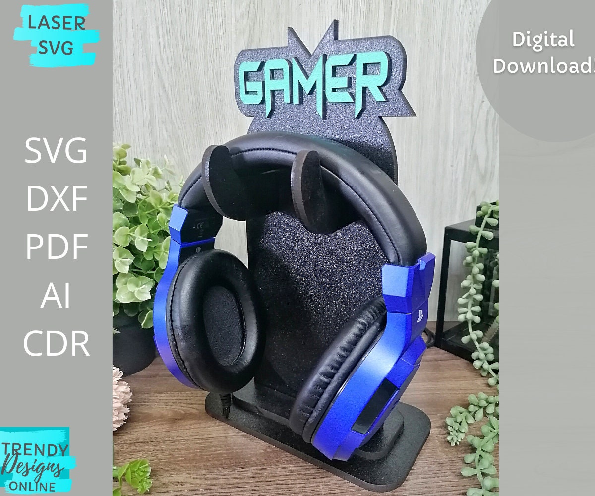 Gamer Headset Svg Headphones Stand Svg Glowforge Svg - Etsy Australia