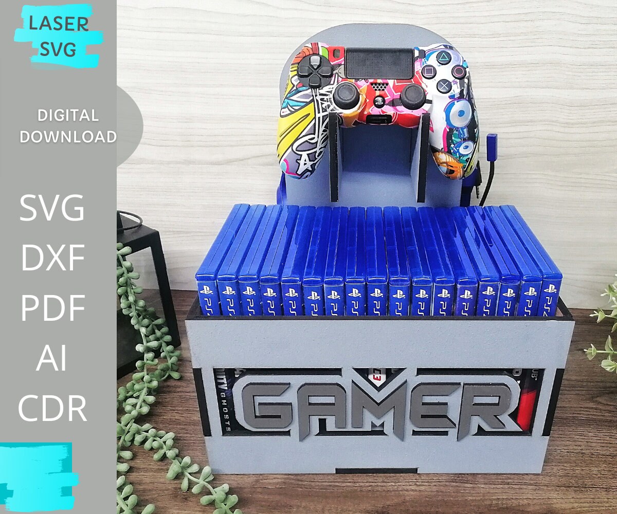 Gamer Crate for Games Controller and Headset Svg Headphones - Etsy