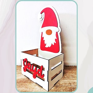 Santa Gnome Christmas Crate Svg File, Christmas Eve Treats Box Svg ...