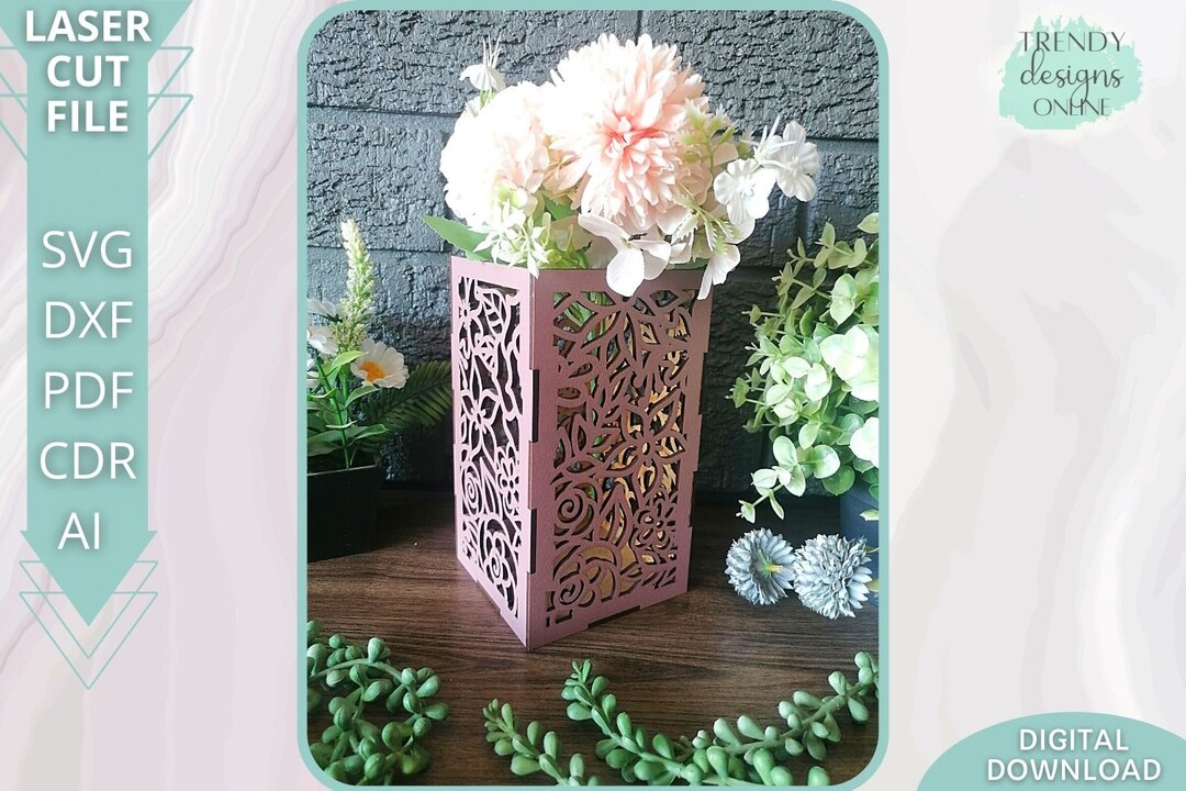 Floral Crate Tall Svg File, Flower Box Display Stand Svg, Candle Holder ...
