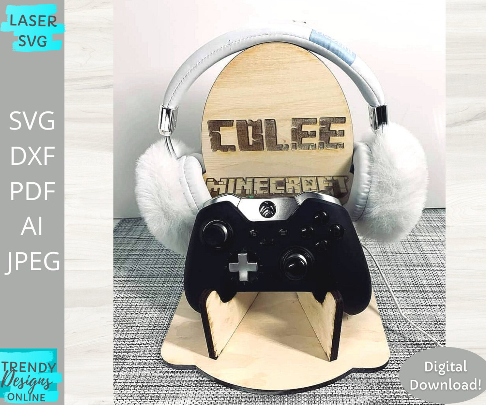 Game Controller and Headset Stand Svg Headphones Stand Svg - Etsy