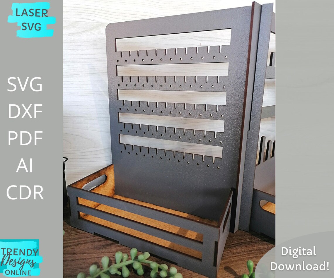 Jewelry Two Crates Stand Svg File Earrings Display Svg - Etsy