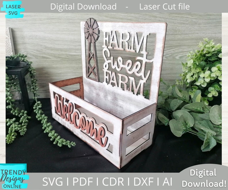 Windmill Planter Svg File Welcome Planter Svg Planter Box - Etsy