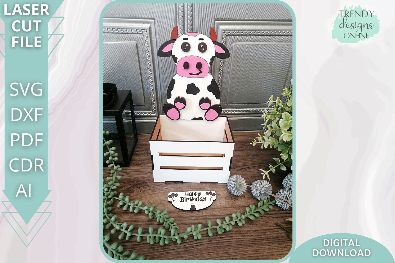 Cow Box Svg File Cow Treats Crate Svg Hamper Box Svg - Etsy UK