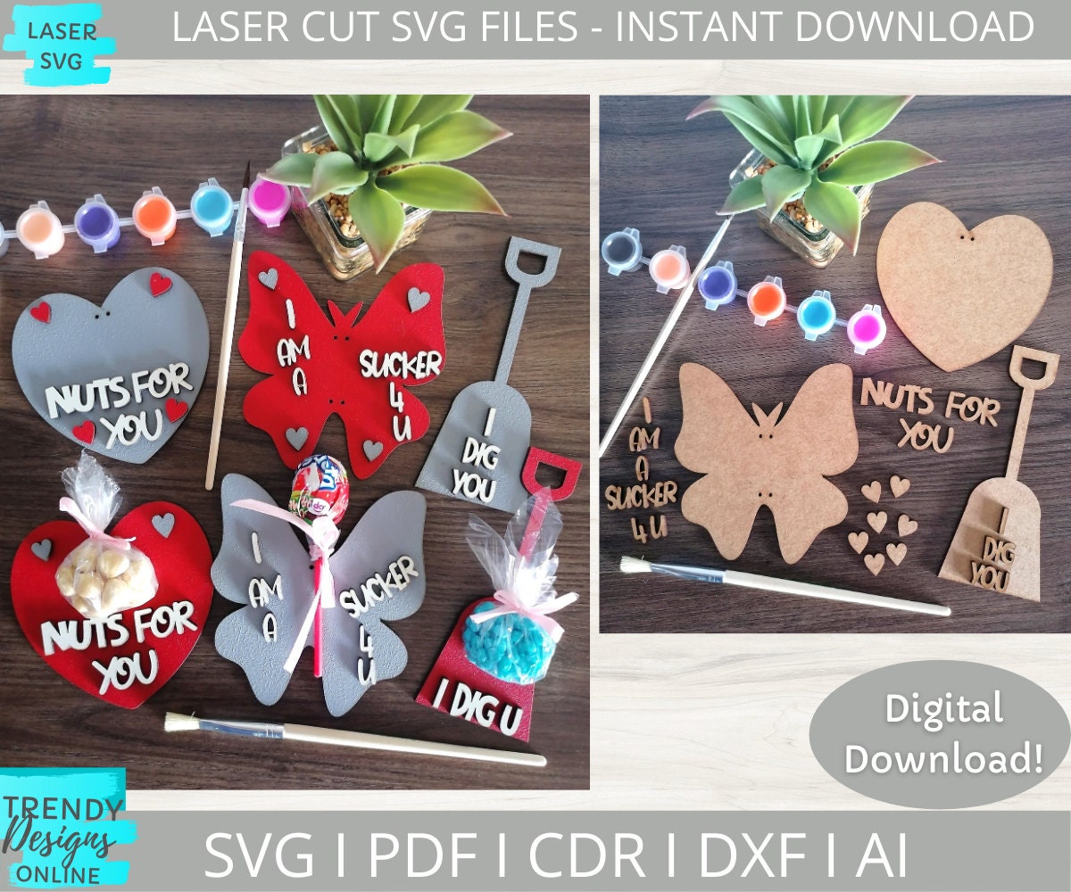 Valentines DIY kits for Kids svg Classroom Valentines svg Digital ...