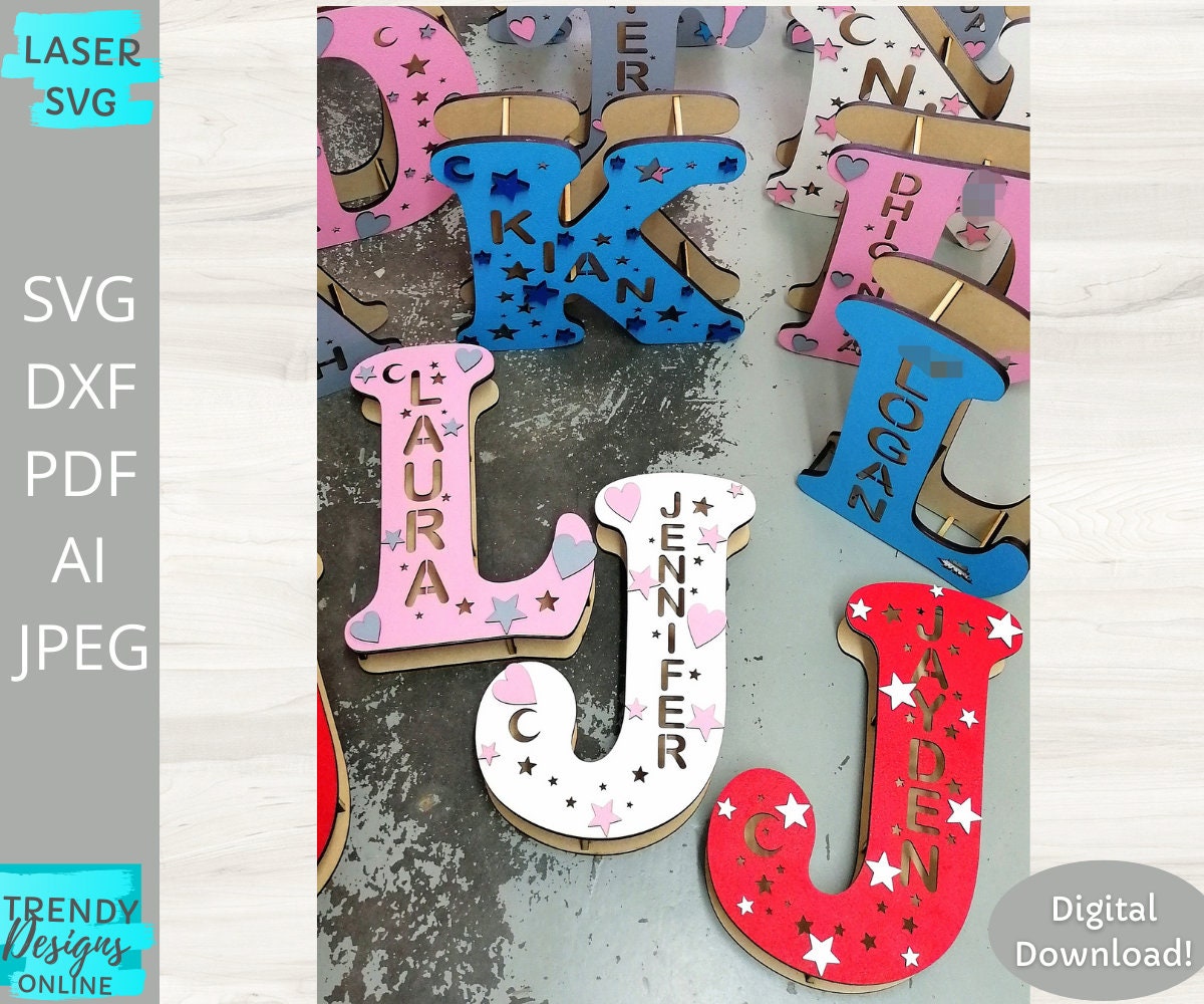 Letter Night Light Svg Full Alphabet Letters Svg ABC Lamp - Etsy