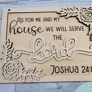 Joshua 24:15 Sign Svg File, as for Me and My House We Will Serve the ...