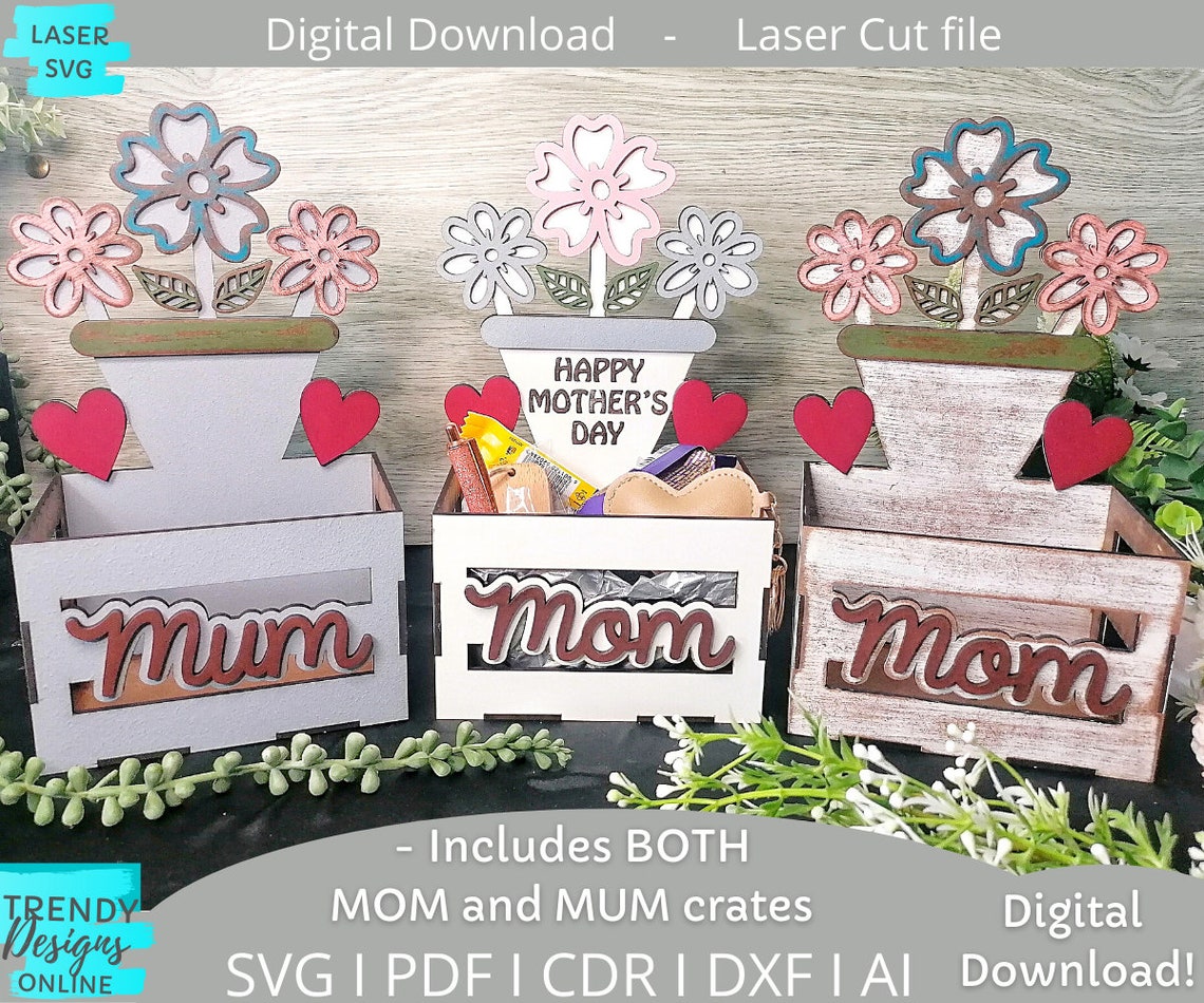 Mom Mini Crate Svg File Mum Treats Box Svg Digital Download - Etsy