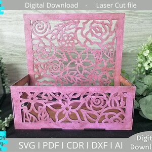 Floral Planter Svg File, Gather Planter Svg, Planter Box Svg, Glowforge ...