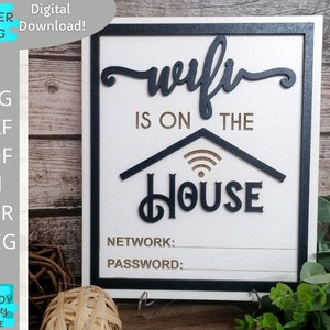 Wifi Sign Vg Wifi Password Sign Svg Guest Room Sign Svg | Etsy