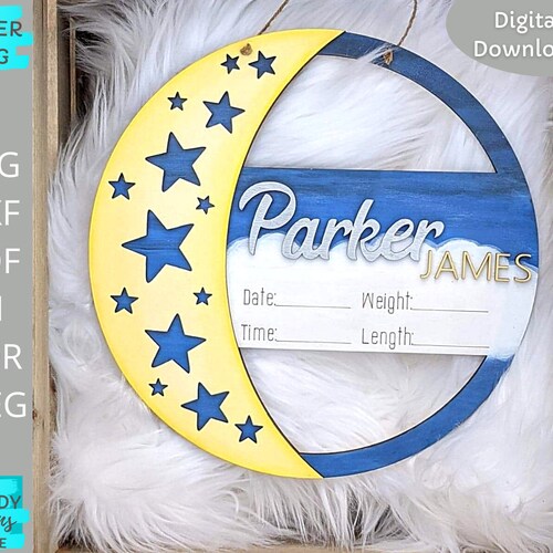 Birth Stat Svg Floral Birth Announcement Svg Nursery Sign - Etsy