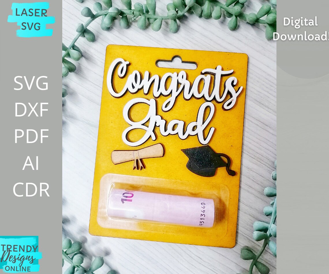 Graduation Money Cards Bundle Svg Lip Balm Pouch Card Svg - Etsy