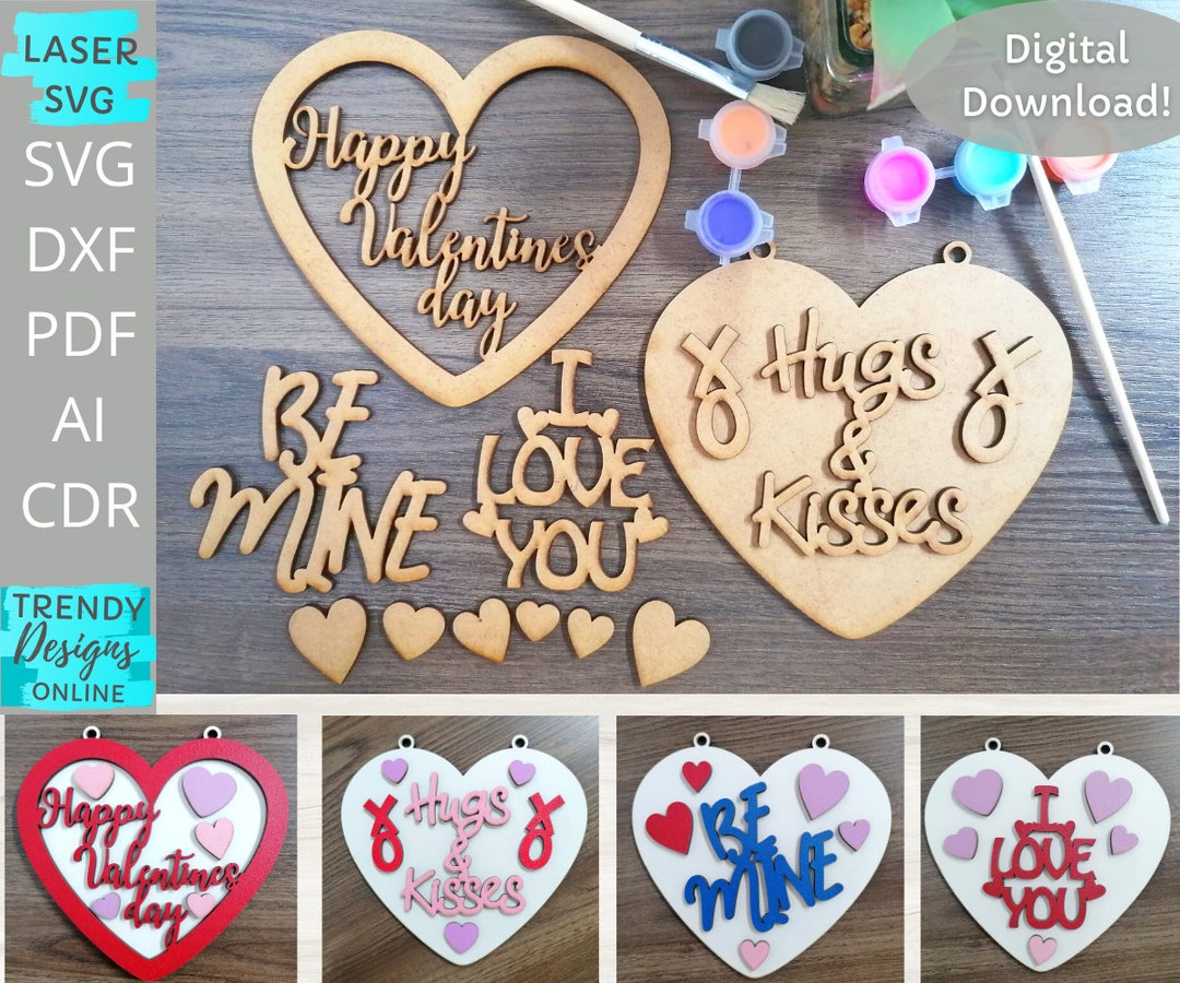 Heart DIY Paint Kit Svg, Valentines Paint Kit Svg, Classroom Coloring ...