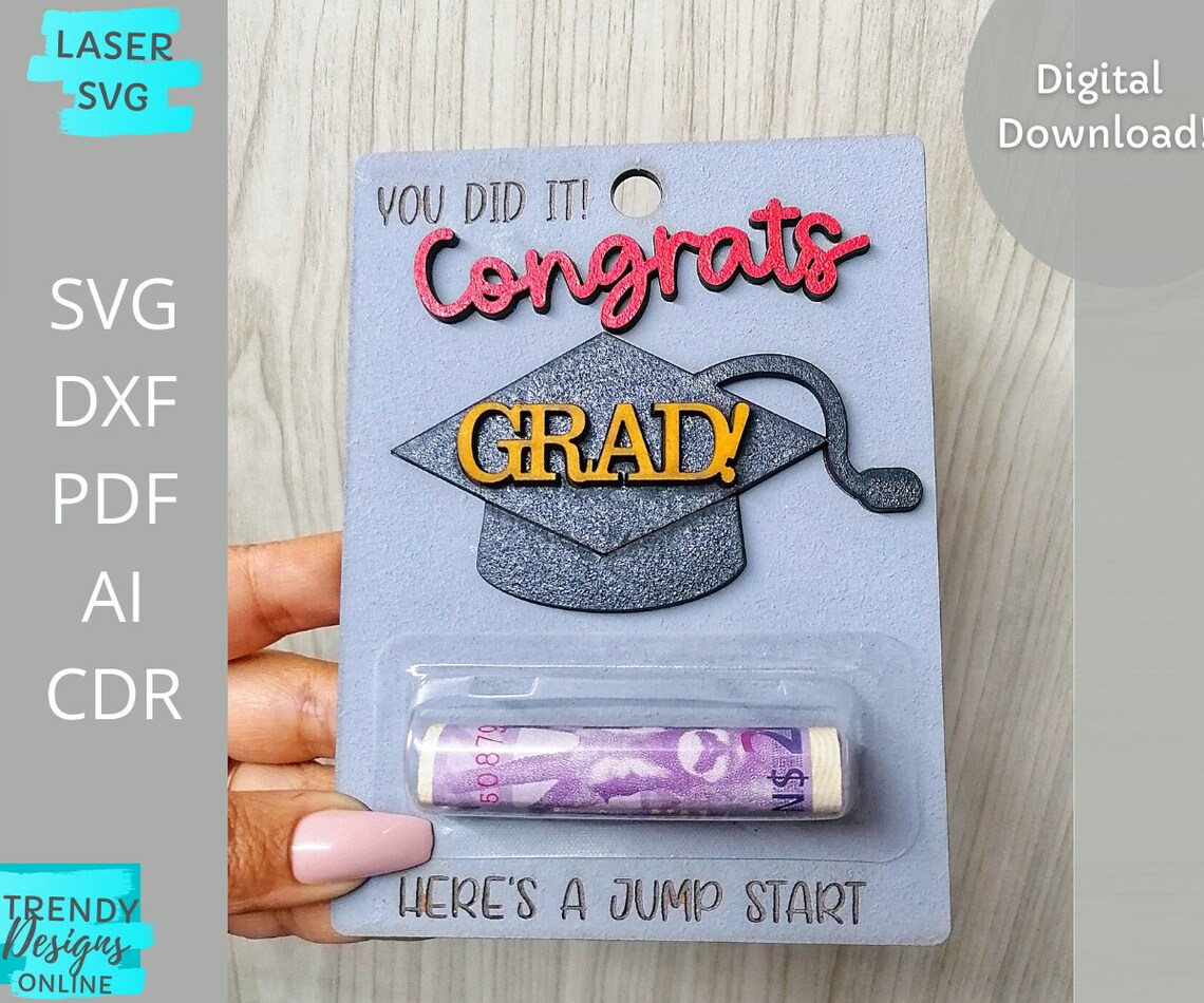 Graduation Money Cards Bundle Svg Lip Balm Pouch Card Svg - Etsy