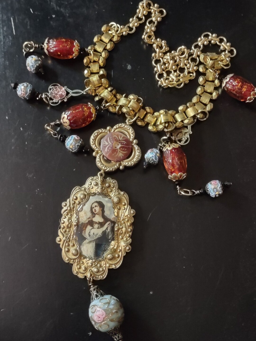 Vintage Antique Victorian Prayer Card, Venetian Wedding Cake Assemblage ...