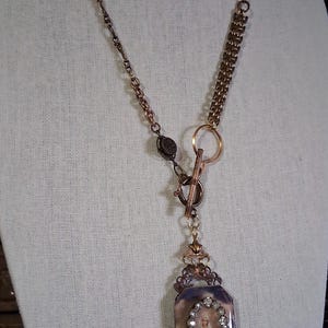 Vintage Religious Pendant and Watch Fob Assemblage Necklace - Etsy
