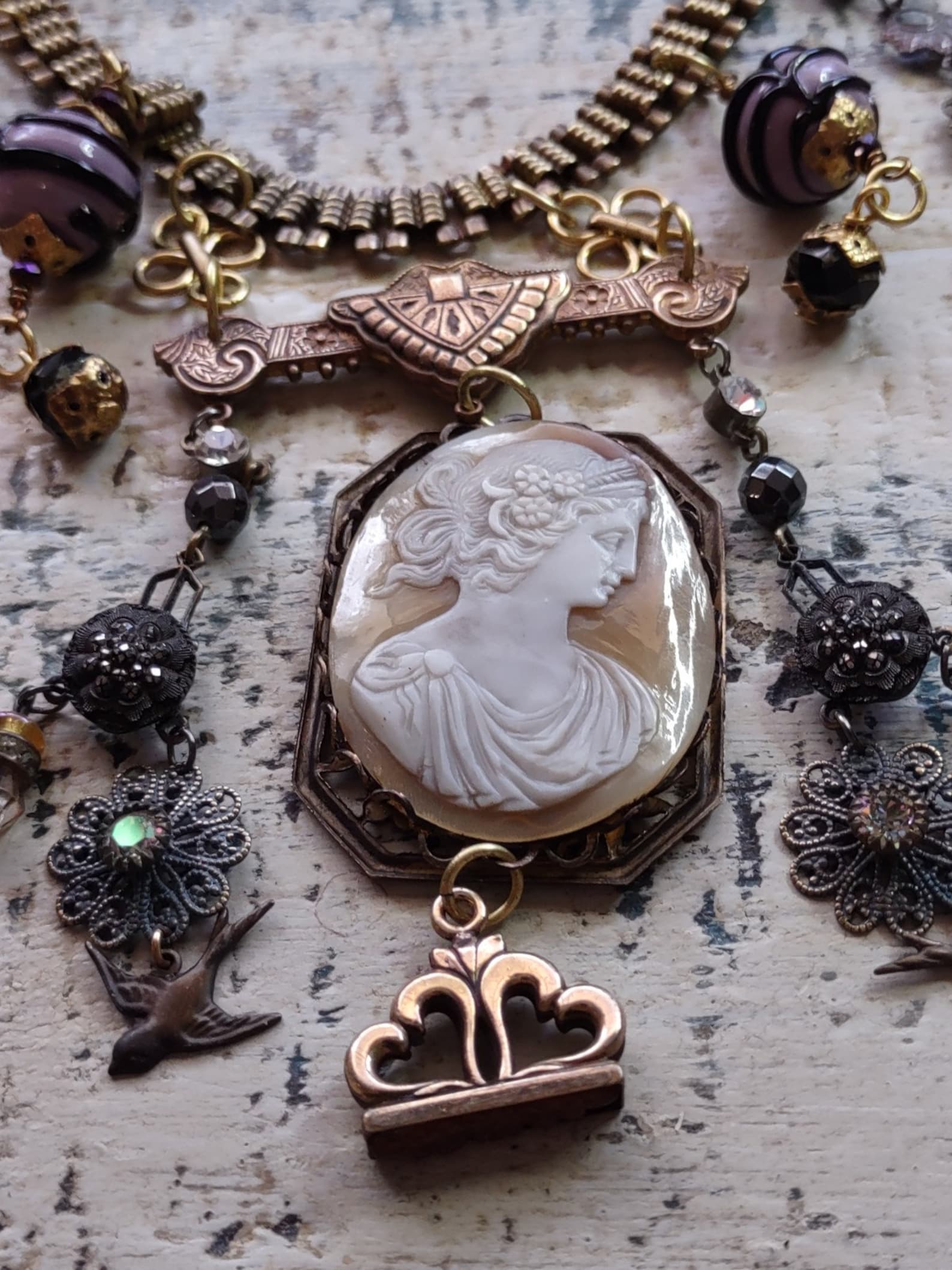 Antique Greek Goddess Cameo Assemblage - Etsy