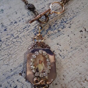 Vintage Religious Pendant and Watch Fob Assemblage Necklace - Etsy