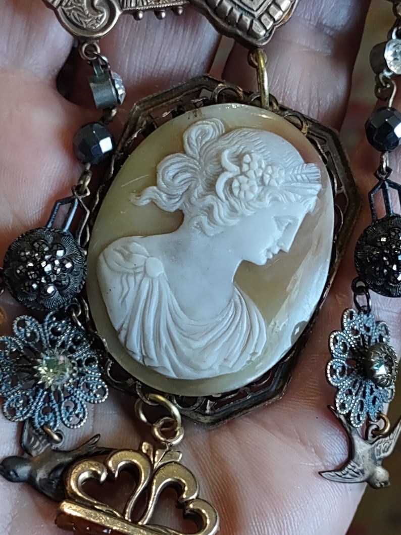 Antique Greek Goddess Cameo Assemblage - Etsy