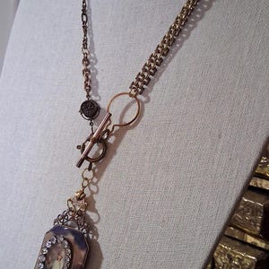 Vintage Religious Pendant and Watch Fob Assemblage Necklace - Etsy