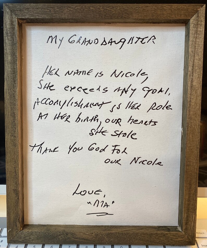 Handwritten Canvas - Etsy