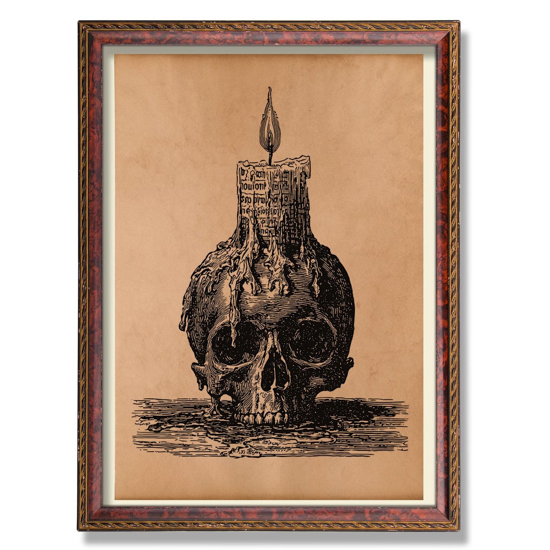 Memento Mori Skull Art – Gothic Wall Print – Skeleton Anatomy Poster ...