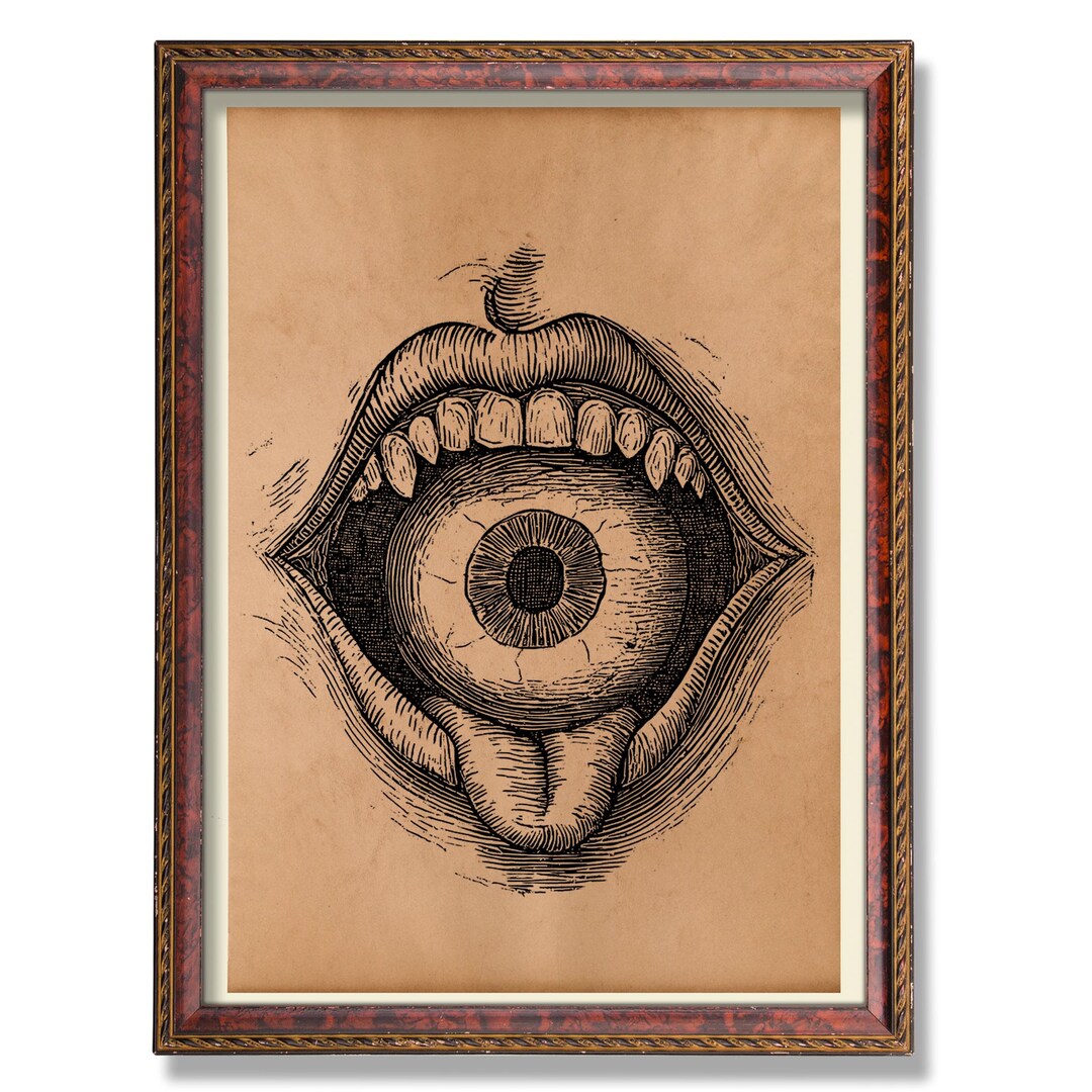 Anatomical Eye in Mouth Art – Vintage Medical Illustration Poster ...